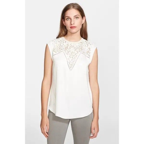 Rebecca Taylor Lace Mix Top