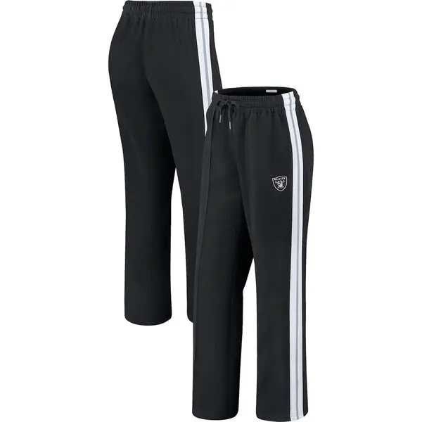 WEAR BY ERIN ANDREWS Las Vegas Raiders Color-block Straight Leg Pants - Black
