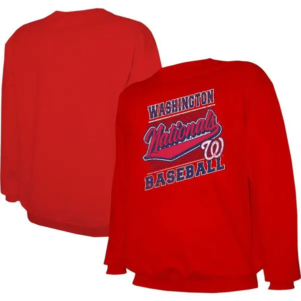 STITCHES Washington Nationals Lightweight Crew Sweatshirt