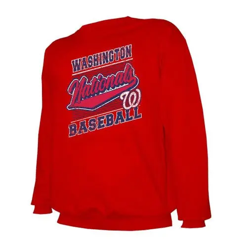 STITCHES Washington Nationals Lightweight Crew Sweatshirt