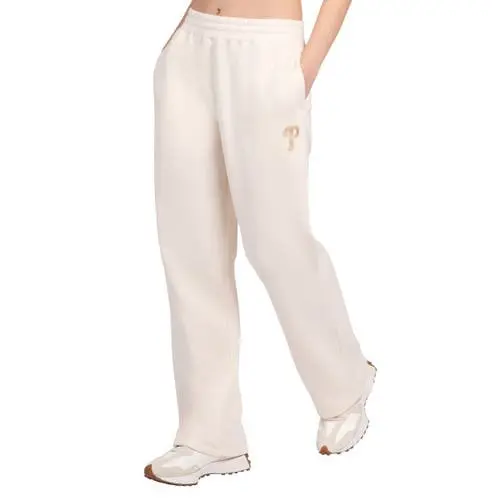 STARTER Philadelphia Phillies Pastel High Waisted Fleece Pants - Cream