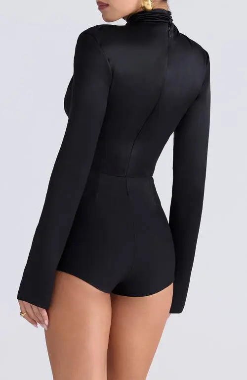 House Of Cb Neneh Long Sleeve Satin Bodysuit