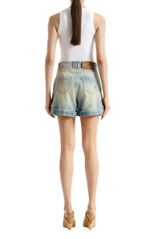 Balmain Topstitched Denim Shorts