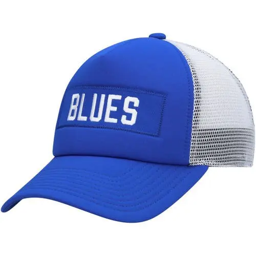 Adidas White St. Louis S Team Plate Trucker Snapback Hat - Blue
