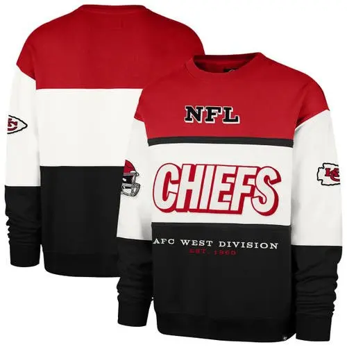 '47 Black Kansas City Chiefs Breeze Maximalist Sweatshirt - Red