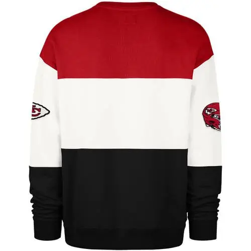 '47 47 Kansas City Chiefs Color Block Crewneck Sweatshirt - Red