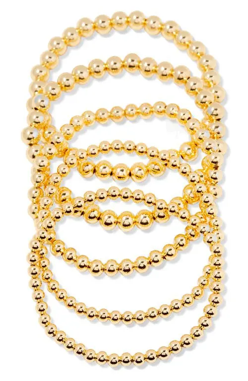 BROOK & YORK Makenna Set Of 5 Beaded Stretch Bracelets - Gold