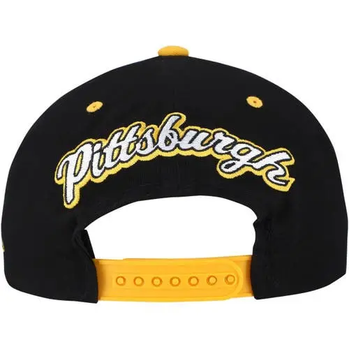 Mitchell & Ness Gold Pittsburgh Penguins Backside Script Two-tone Pro Crown Adjustable Hat
