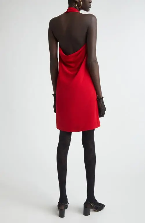 Valentino Garavani Halter Neck Draped Silk Cady Minidress