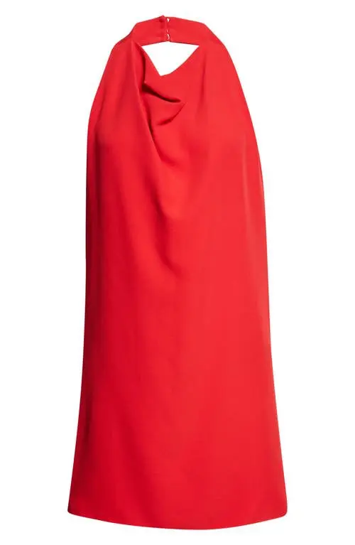 Valentino Garavani Halter Neck Draped Silk Cady Minidress