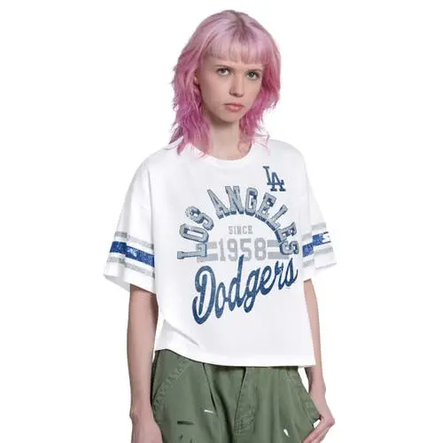 STARTER Los Angeles Dodgers Cropped T-shirt - White