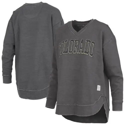 PRESSBOX Colorado Buffaloes V-neck Pullover Sweatshirt - Black