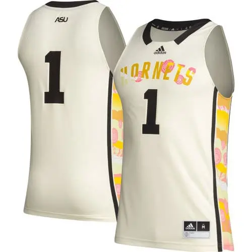 Adidas Alabama State Hornets '1' Basketball Jersey - Khaki