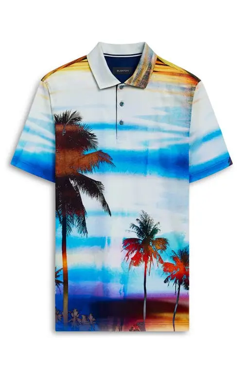 Bugatchi Hendrix Digital Palm Tree Print Cotton Polo