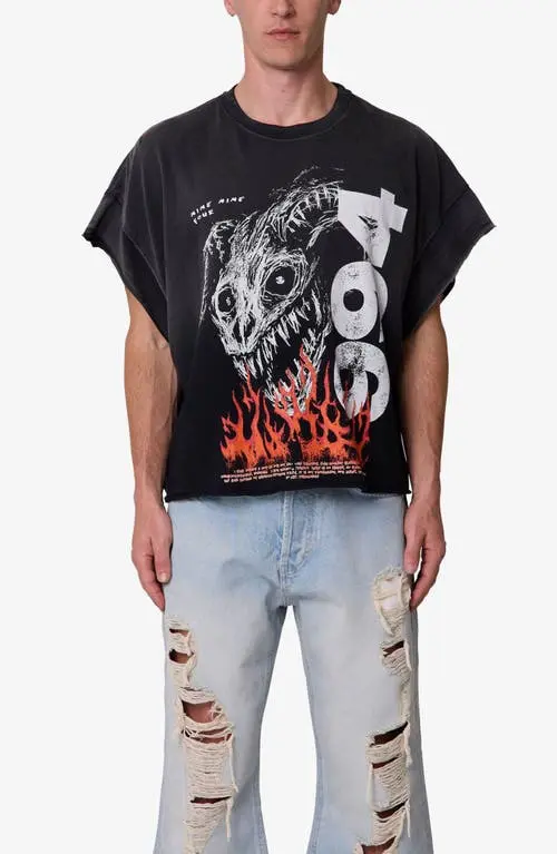 Mnml Ritual Distressed Graphic Cutoff T-shirt