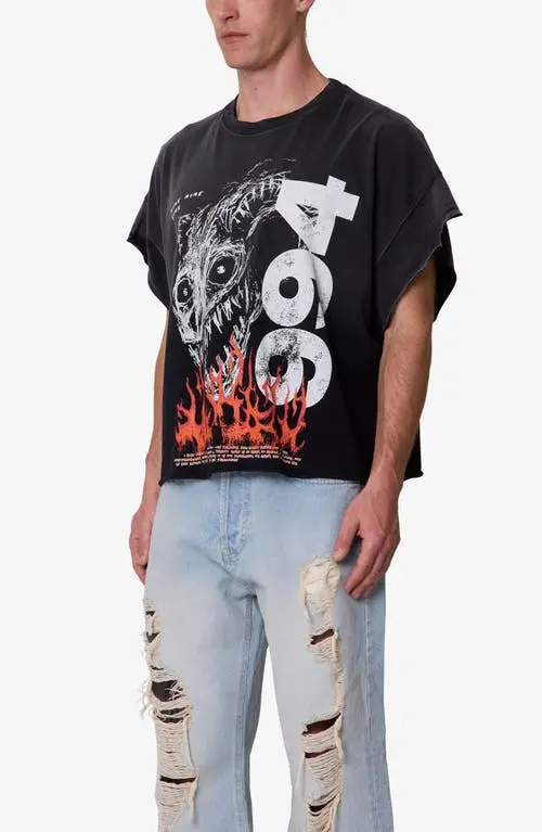 Mnml Ritual Distressed Graphic Cutoff T-shirt