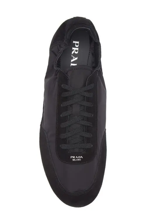 Prada Collapse Mixed Media Low Top Sneaker