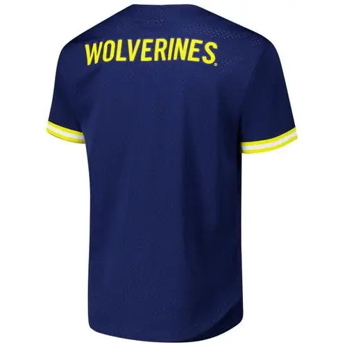 Mitchell & Ness Michigan Wolverines Game Time Vintage Mesh Button Front Top