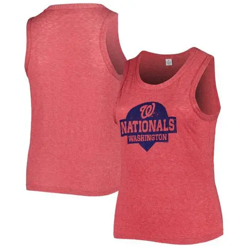 SOFT AS A GRAPE Washington Nationals High Neck Tri-blend Tank Top - Red