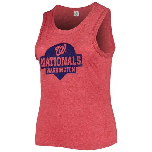 SOFT AS A GRAPE Washington Nationals High Neck Tri-blend Tank Top