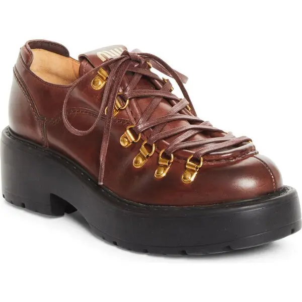 Miu Miu Lace-up Platform Chukka Boot