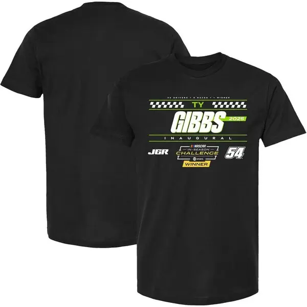CHECKERED FLAG Sports Ty Gibbs 2025 Nascar Cup Series In-season Challenge Winner T-shirt - Black