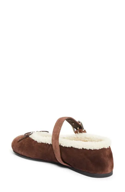 Miu Miu Genuine Shearling Lined Ballet Flat