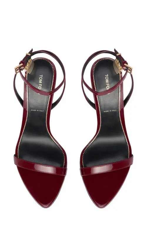 TOM FORD Padlock Pointy Toe Ankle Strap Sandal
