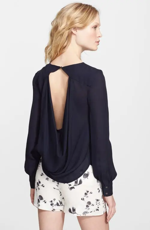 Haute Hippie Open Back Silk Blouse