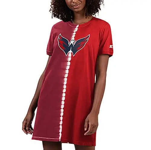 STARTER Washington Capitals Ace Tie-dye Sneaker Dress - Red