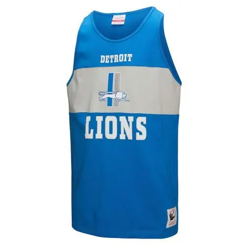 Mitchell & Ness Detroit Lions Retro Colorblock Tank Top - Blue