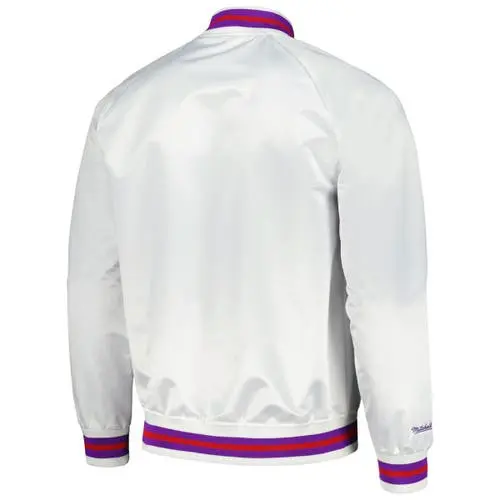 Mitchell & Ness Toronto Raptors Hardwood Classics Throwback Wordmark Raglan Full-snap Jacket