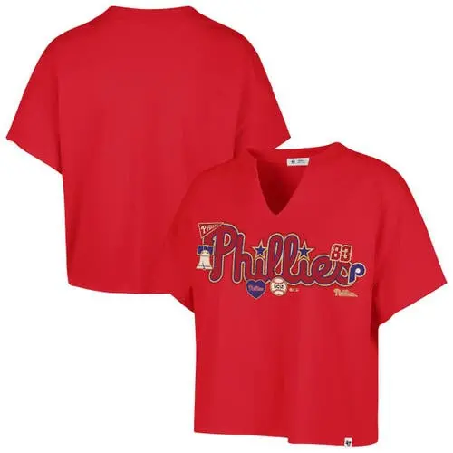 STONEY CLOVER LANE X '47 Philadelphia Phillies Oversized Notch Neck T-shirt - Red