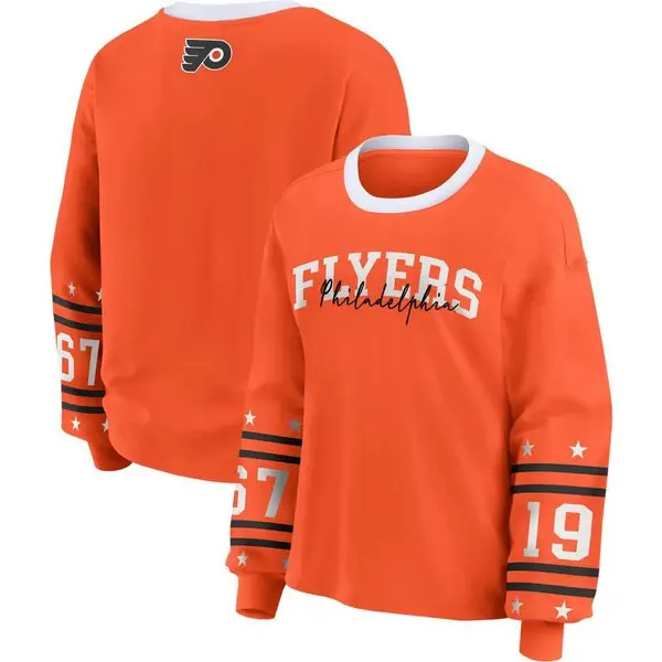 WEAR BY ERIN ANDREWS Philadelphia Flyers Long Sleeve Sport T-shirt - Orange