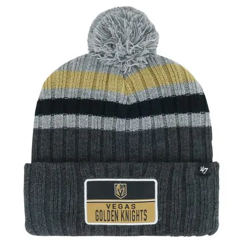 '47 Vegas Golden Knights Stack Patch Cuffed Knit Hat With Pom