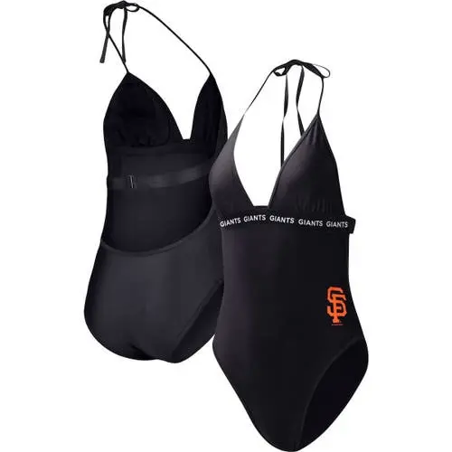 G-III 4HER BY CARL BANKS San Francisco Giants Full Count One-piece Swimsuit - Black
