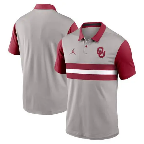 JORDAN BRAND Crimson Oklahoma Sooners Vapor Dri-fit Polo - Gray