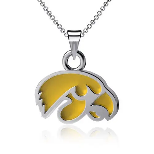DAYNA DESIGNS Iowa Hawkeyes Enamel Small Pendant Necklace - Silver
