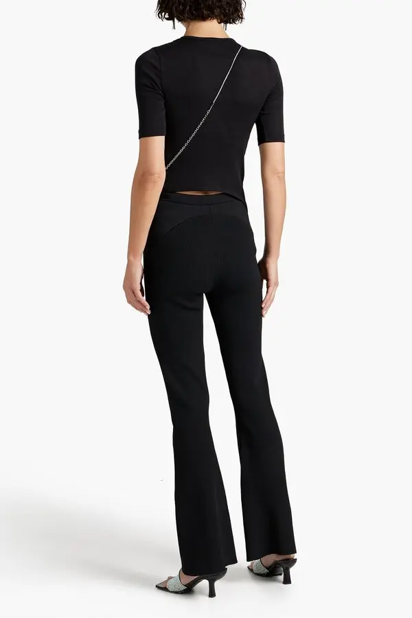Helmut Lang Cutout Ribbed Cotton Top