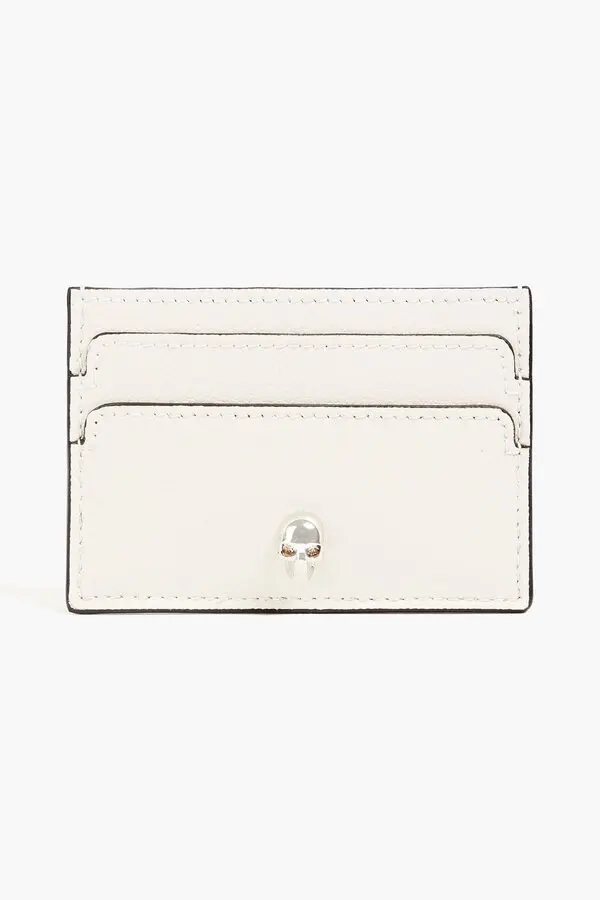 Alexander McQueen Skull Pebbledleather Cardholder - Ivory