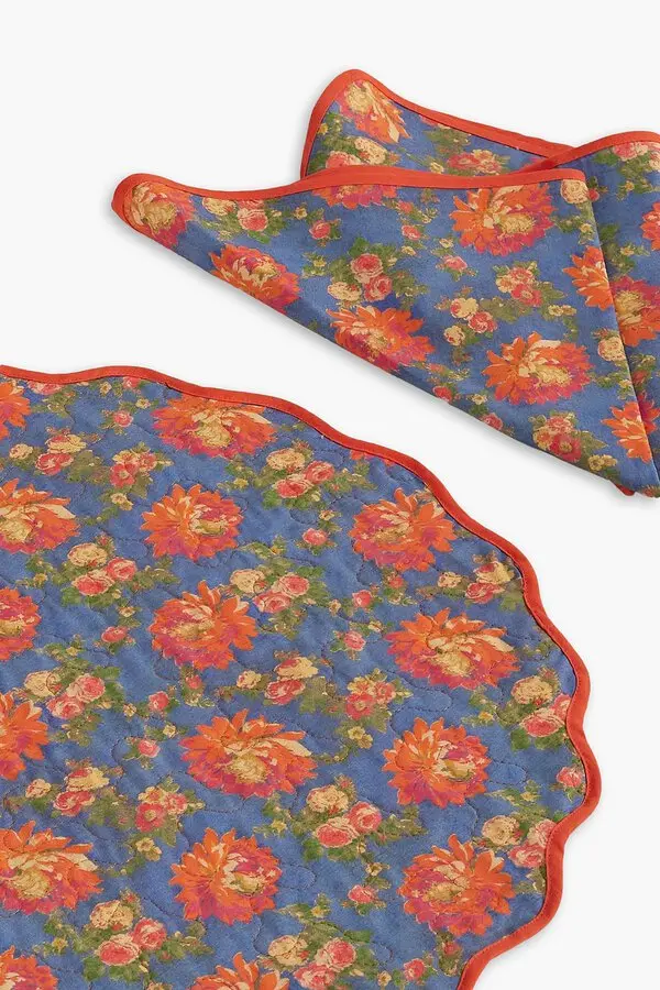 Loretta Caponi Floralprint Cotton Placemat And Napkin Set