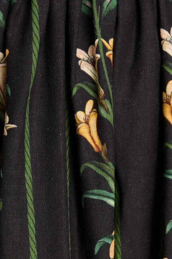 Farm Rio Beadembellished Floralprint Linenblend Blouse