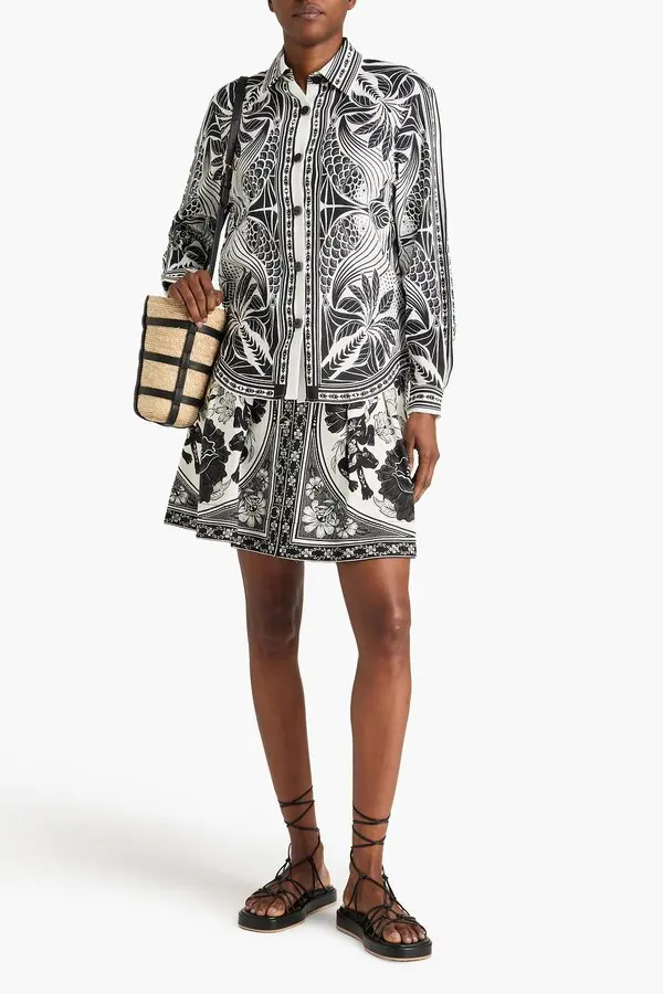 Farm Rio Printed Linen-blend Shirt