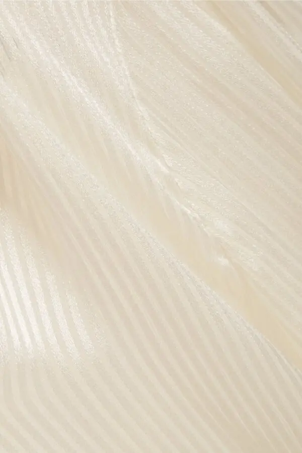Raquel Allegra Empire Gathered Ribbed Silk Blouse