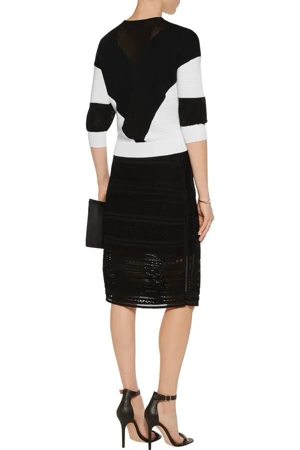 Ohne Titel Stretch Crochet-knit Midi Skirt