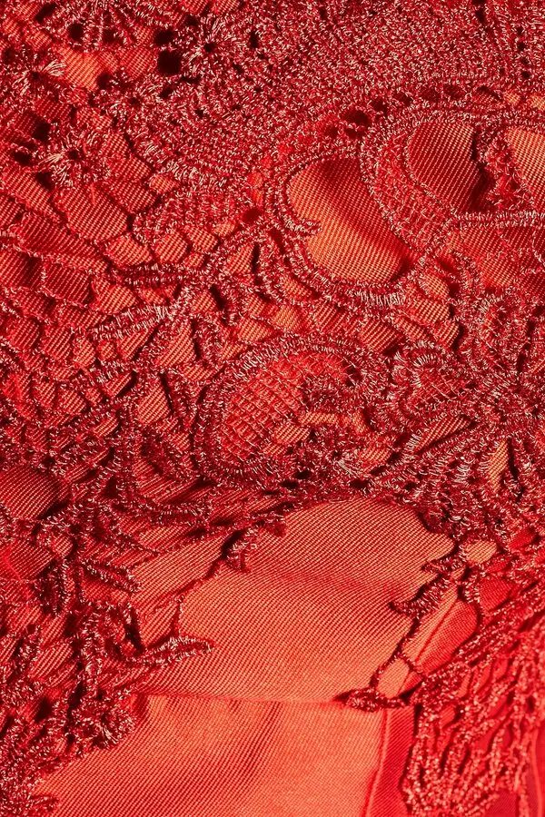 MIKAEL AGHAL Strapless Pleated Lace And Duchesse Satintwill Mini Dress