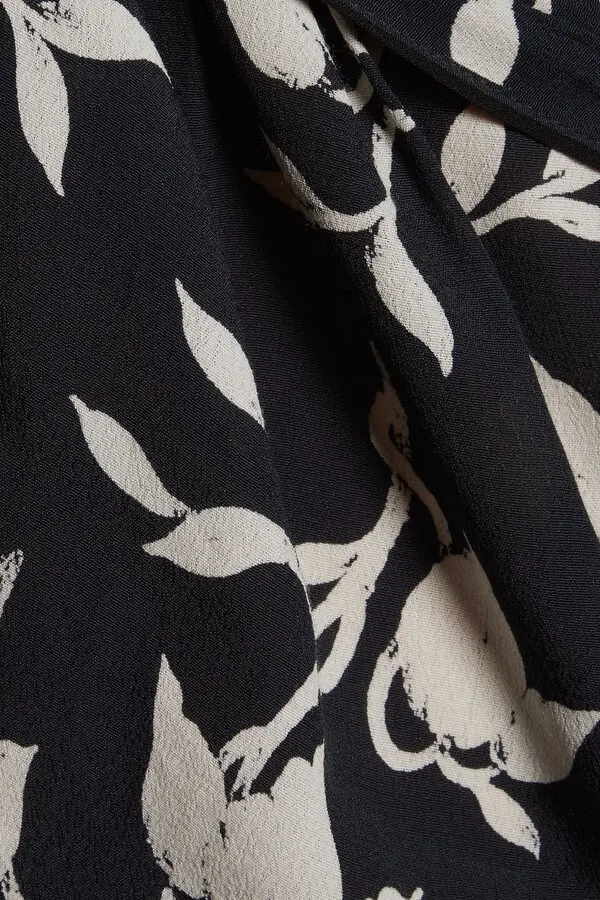 GANNI Printed Crepe Blouse