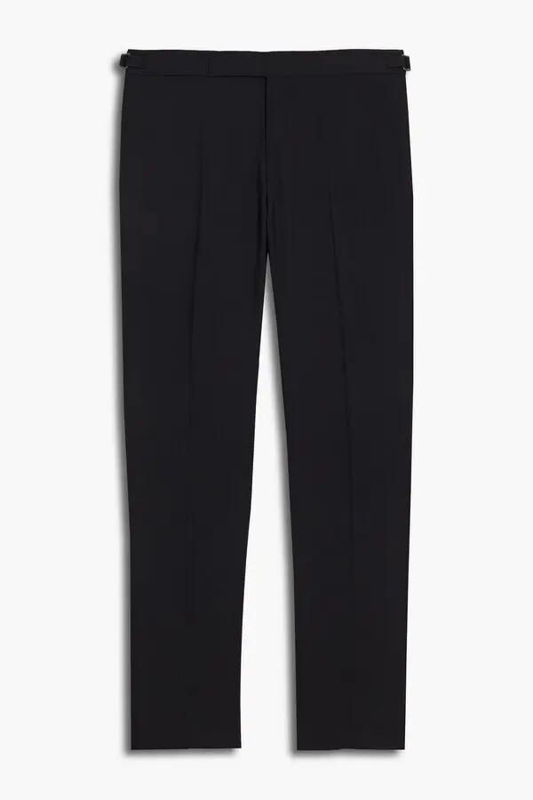 Zegna Straightfit Wool And Mohairblend Pants - Black