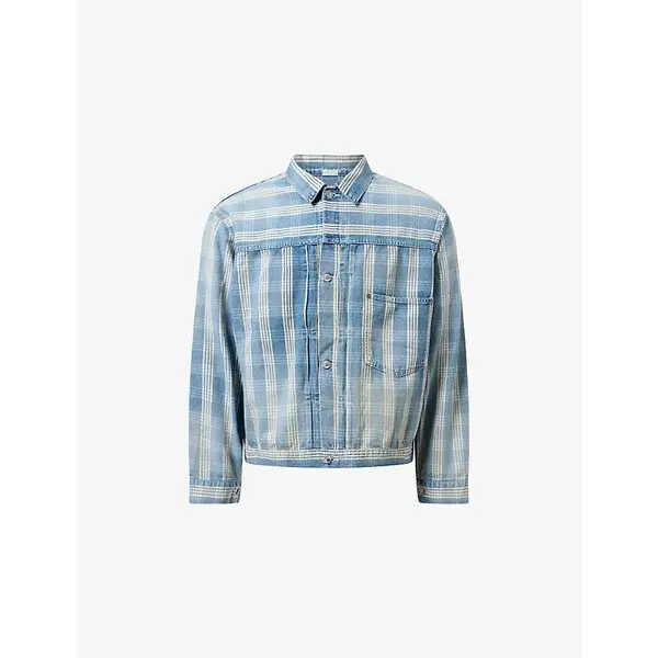 A.PRESSE Denim Checked Shirt Jacket