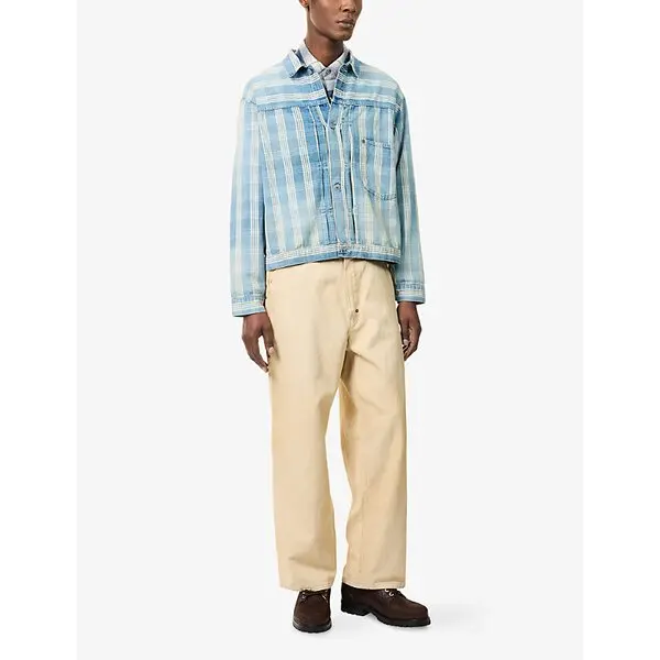 A.PRESSE Denim Checked Shirt Jacket